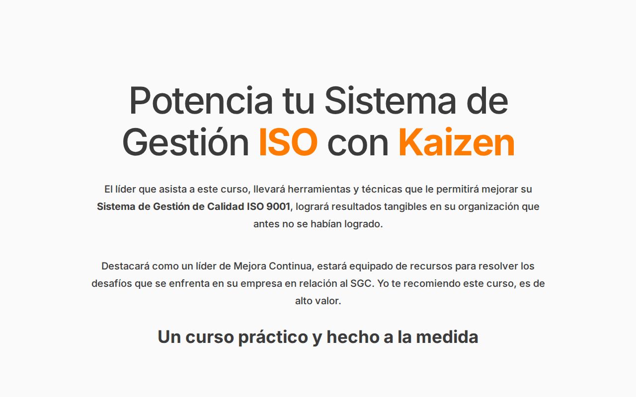 Curso Integración SG ISO - KAIZEN